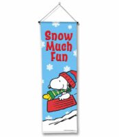 Buy: PEANUTS® Snow Much Fun – Front Door Banner Flagology.com