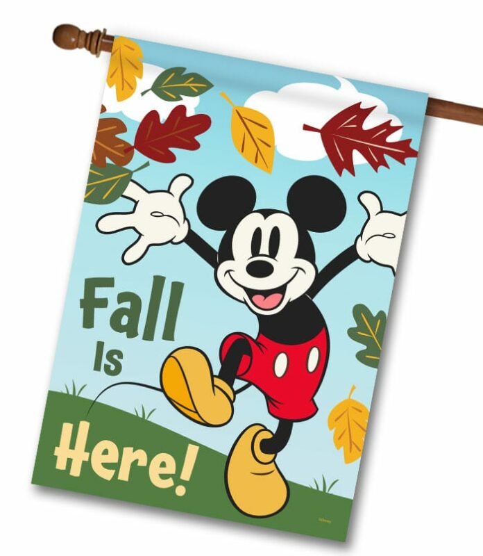 Buy: Fall is Here Mickey – House Flag Fall Disney Flagology.com