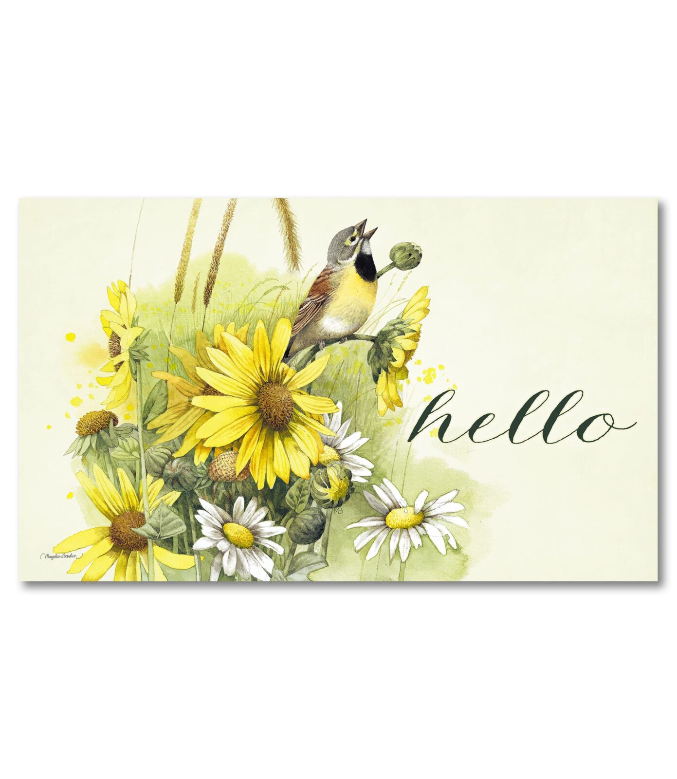 Buy: Spring Bird and Wildflowers Doormat Spring Summer Flagology.com