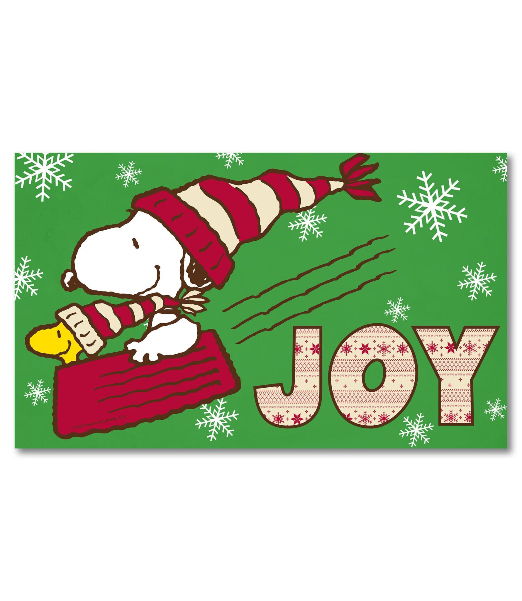 Buy: PEANUTS® Joy Snoopy and Woodstock Doormat Snoopy Flagology.com