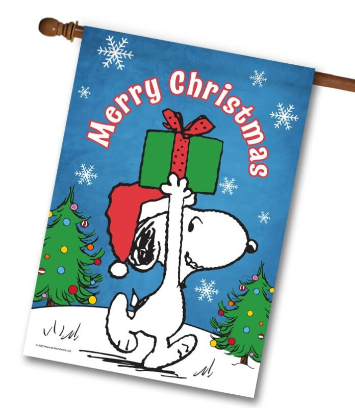 Buy: PEANUTS® Christmas Gift Express Snoopy – House Flag Flagology.com