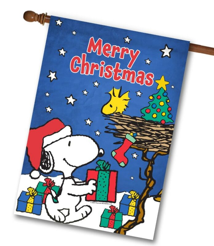 Buy: PEANUTS® Merry Christmas Snoopy and Woodstock – Garden Flag ...
