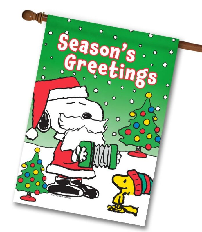 Buy: PEANUTS® Merry Christmas Snoopy and Woodstock – Garden Flag ...