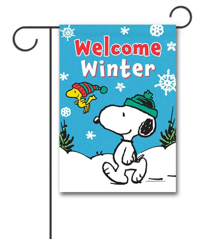 Buy: PEANUTS® Snoopy and Woodstock Winter Stroll – Garden Flag ...