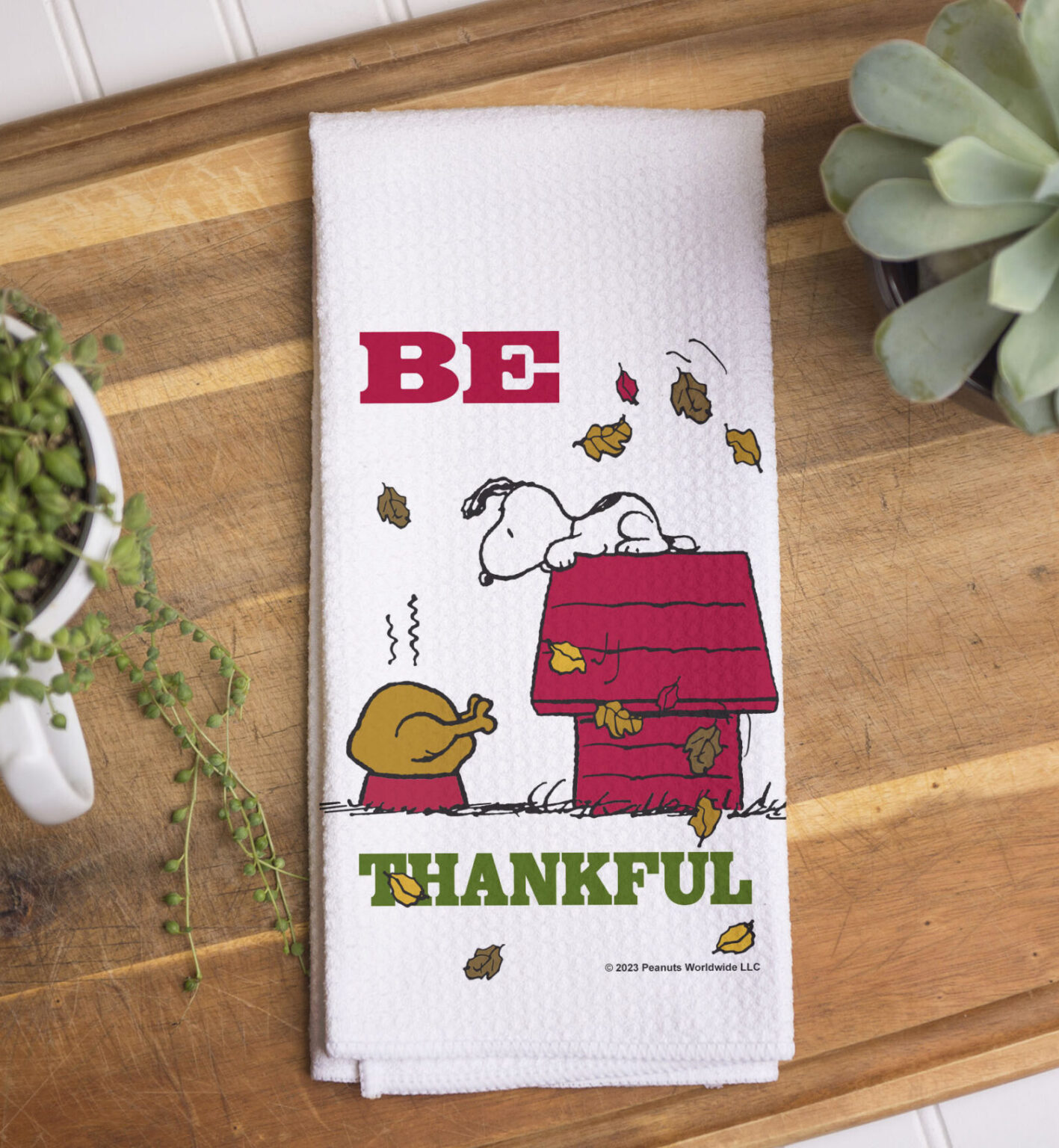 Buy: PEANUTS® Be Thankful Snoopy Turkey – House Flag Flagology.com