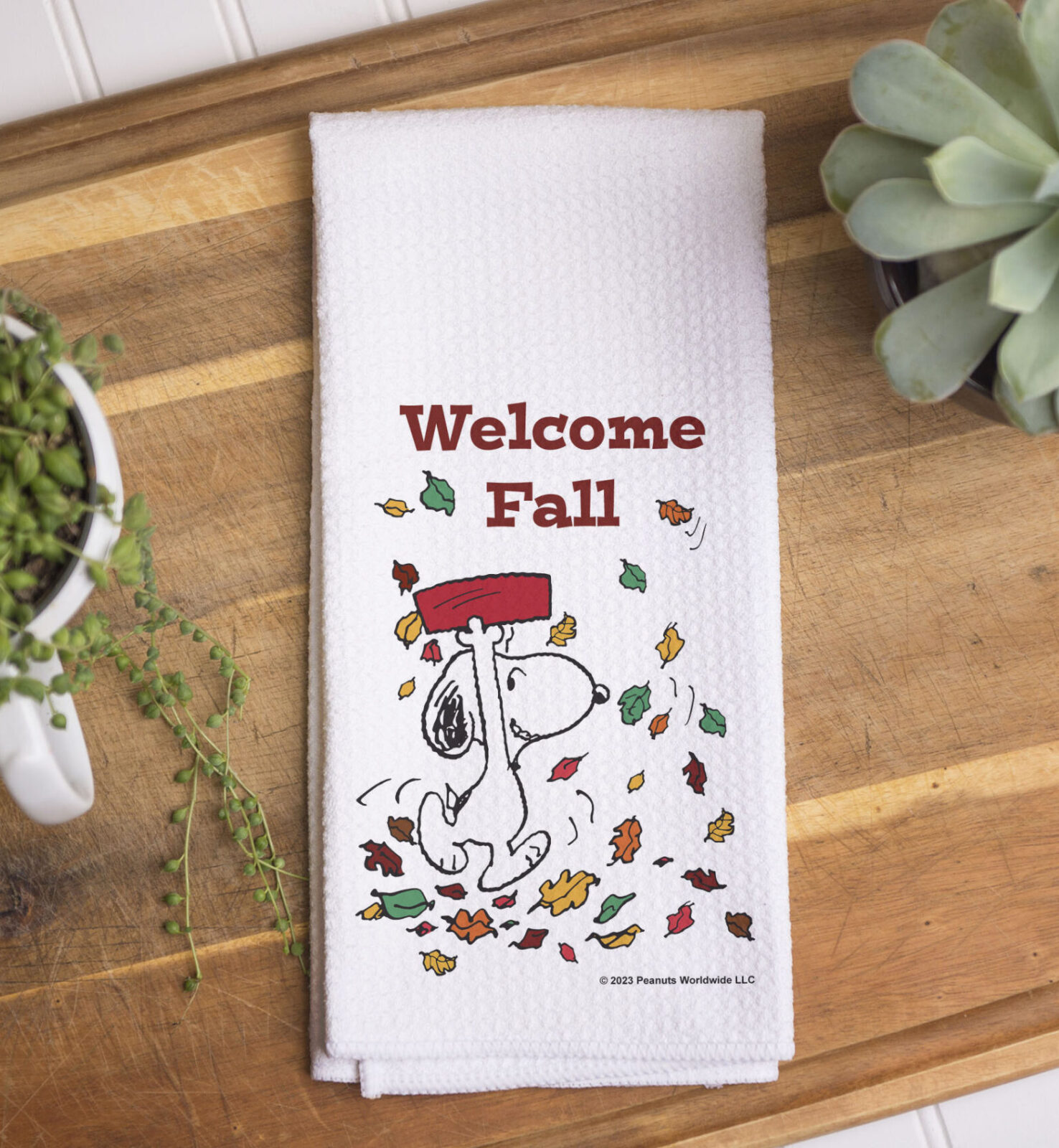 Buy: PEANUTS® Welcome Fall Snoopy – Garden Flag Flagology.com