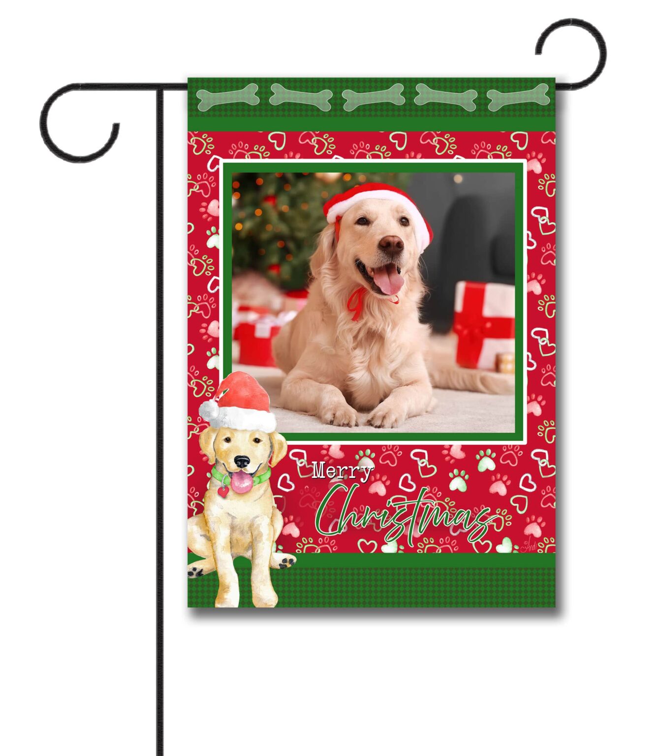 Buy: PEANUTS® Christmas Trimmings Snoopy – Garden Flag Flagology.com