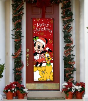 Buy: Merry Christmas Mickey and Pluto – Front Door Banner Flagology.com