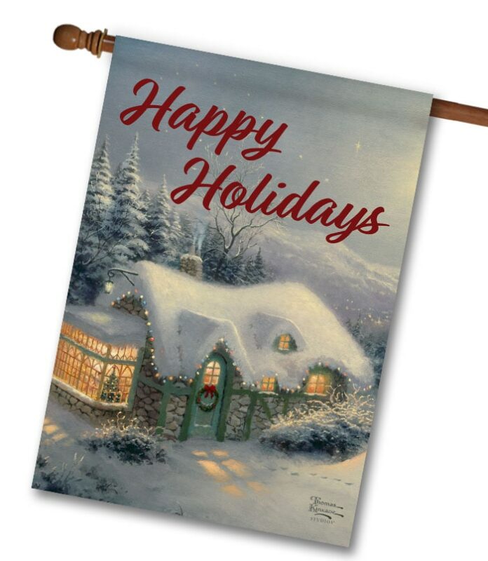 Buy: Silent Night Cottage – House Flag Christmas Flagology.com