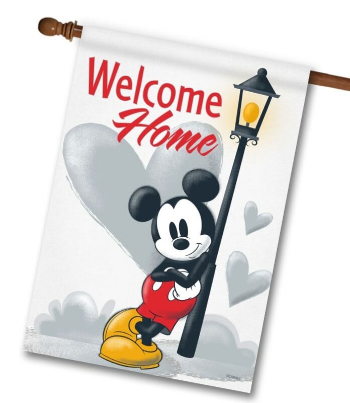 Buy: Mickey Love Welcome Home Lamppost – Garden Flag Flagology.com