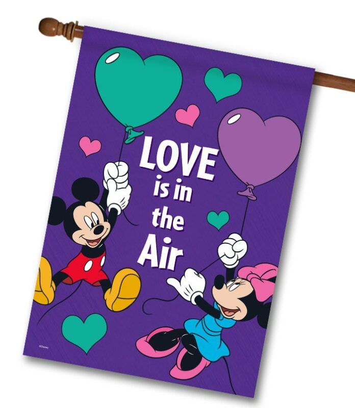 Buy: Love is in the Air Mickey & Minnie – House Flag Flagology.com