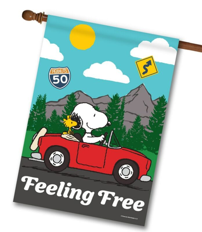 PEANUTS® Feeling Free Snoopy and Woodstock Cruisin' - House Flag - 28 ...