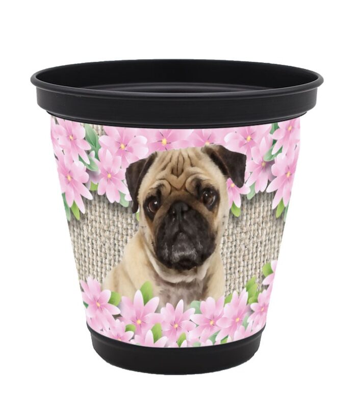 Spring Flowers Pug - PLANTER - Custom Printed Flags | Flagology.com