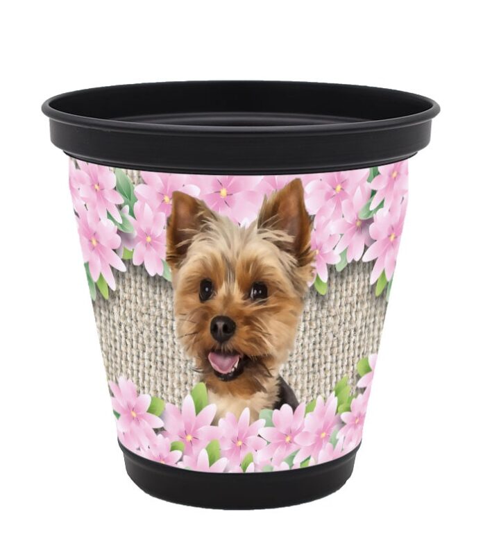 Spring Flowers Yorkie - PLANTER - Custom Printed Flags | Flagology.com