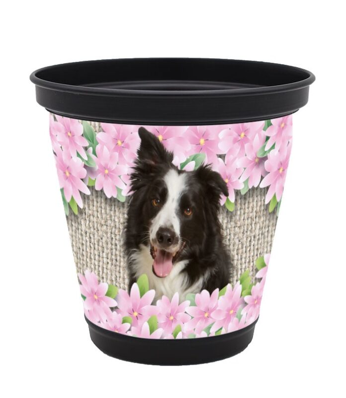 Spring Flowers Border Collie - PLANTER - Custom Printed Flags ...
