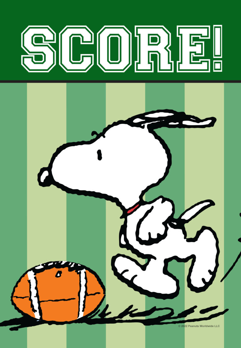 PEANUTS® Football Snoopy Score! - GARDEN - Custom Printed Flags ...