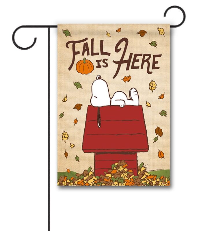 PEANUTS® Fall is Here Snoopy Doghouse - Garden Flag - 12.5" x 18 ...