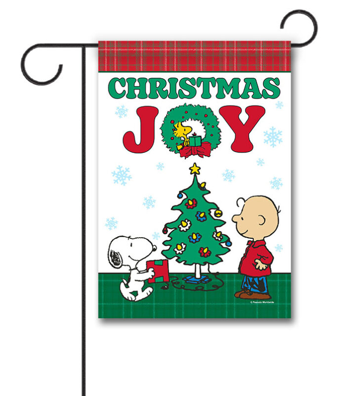PEANUTS® Charlie Brown and Snoopy Christmas Joy - Garden Flag - 12.5" x ...