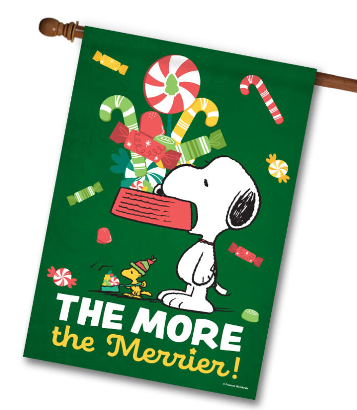 PEANUTS® Christmas Candy Snoopy and Woodstock - House Flag - 28" x 40 ...