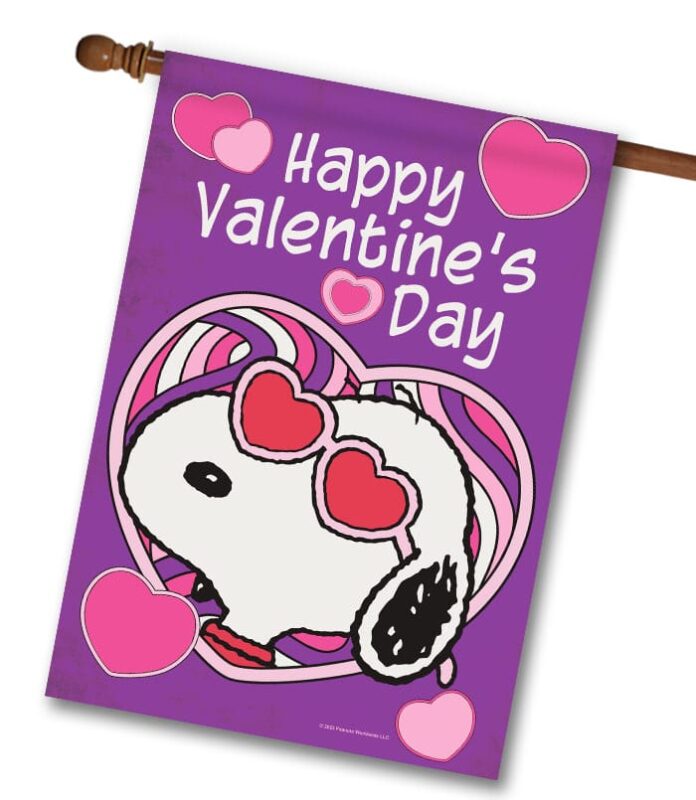 PEANUTS® Happy Valentine's Day Cool Snoopy - House Flag - 28" x 40 ...