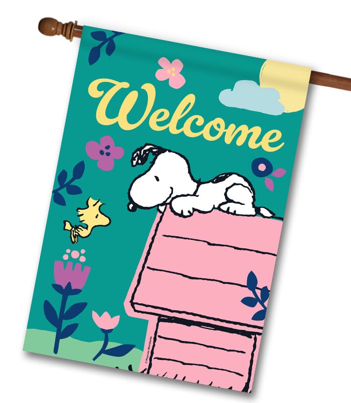 PEANUTS® Spring Welcome Snoopy and Woodstock - House Flag - 28" x 40 ...