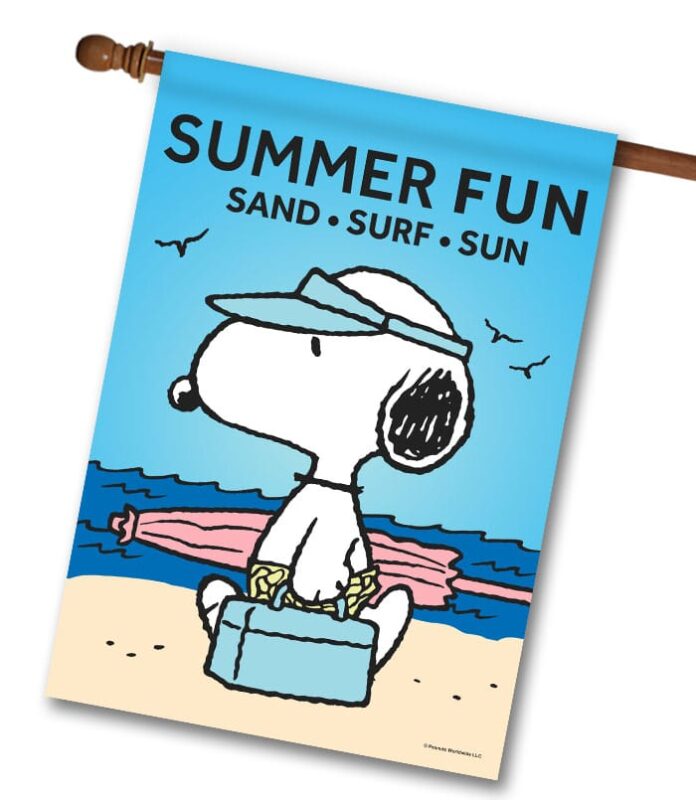 PEANUTS® Summer Fun Beach Snoopy - House Flag - 28" x 40" - Custom ...