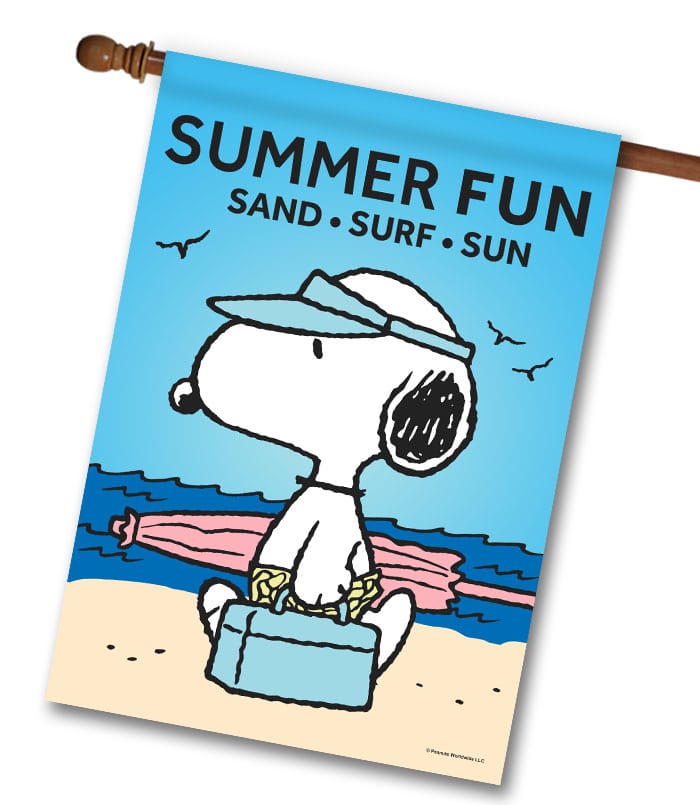 PEANUTS® Summer Fun Beach Snoopy - House Flag - 28" x 40" - Custom ...