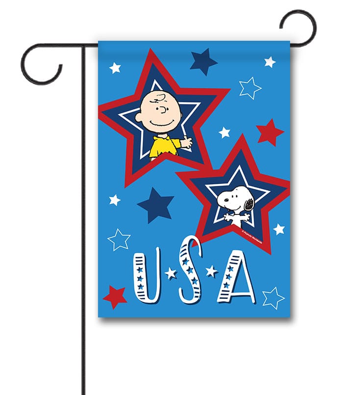 PEANUTS® Charlie Brown and Snoopy USA - Garden Flag - 12.5" x 18 ...