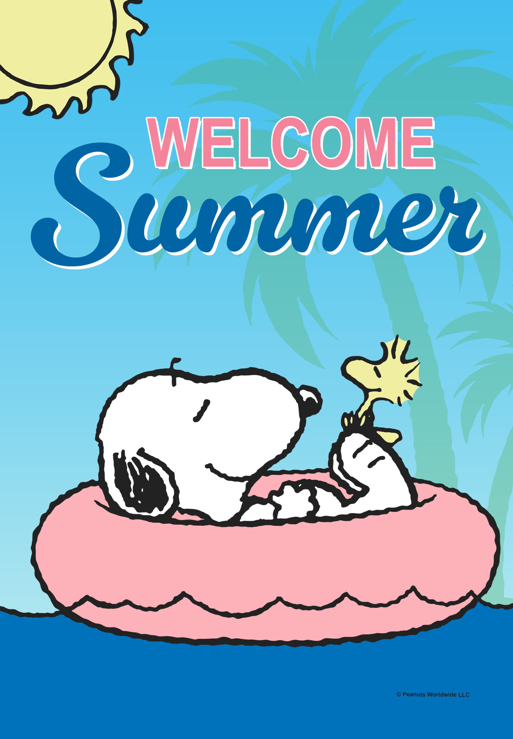 PEANUTS® Welcome Summer Snoopy Float - GARDEN - Custom Printed Flags ...