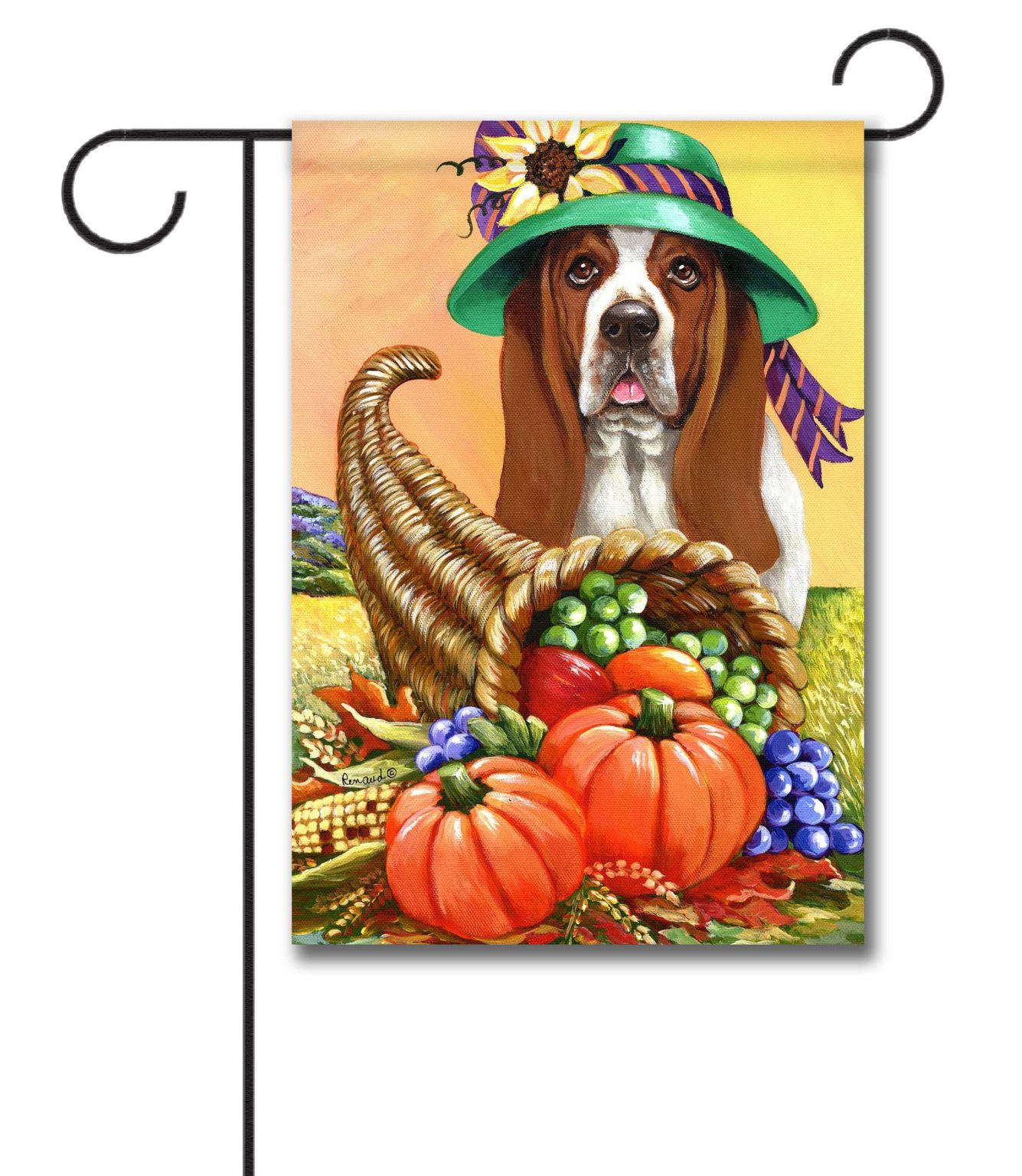 Buy: Basset Hound Autumn – Garden Flag Fall Dog Flagology.com