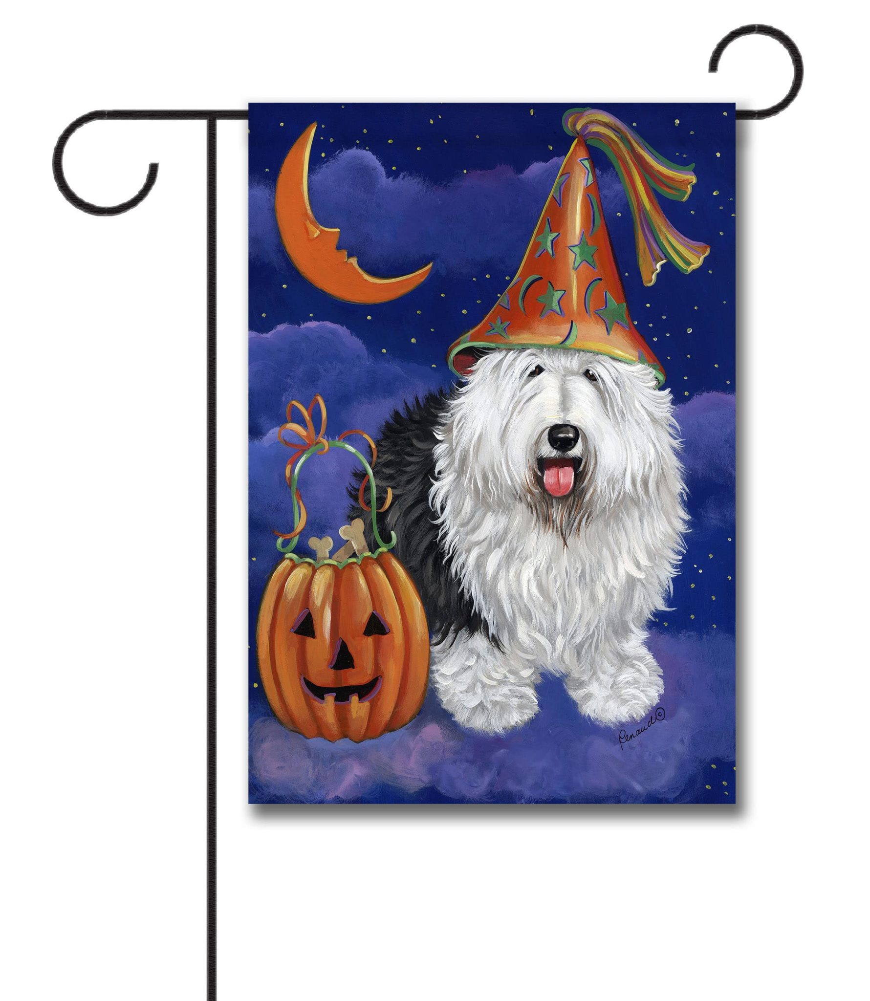 Buy: Old English Sheepdog Halloweenie – Garden Flag Flagology.com