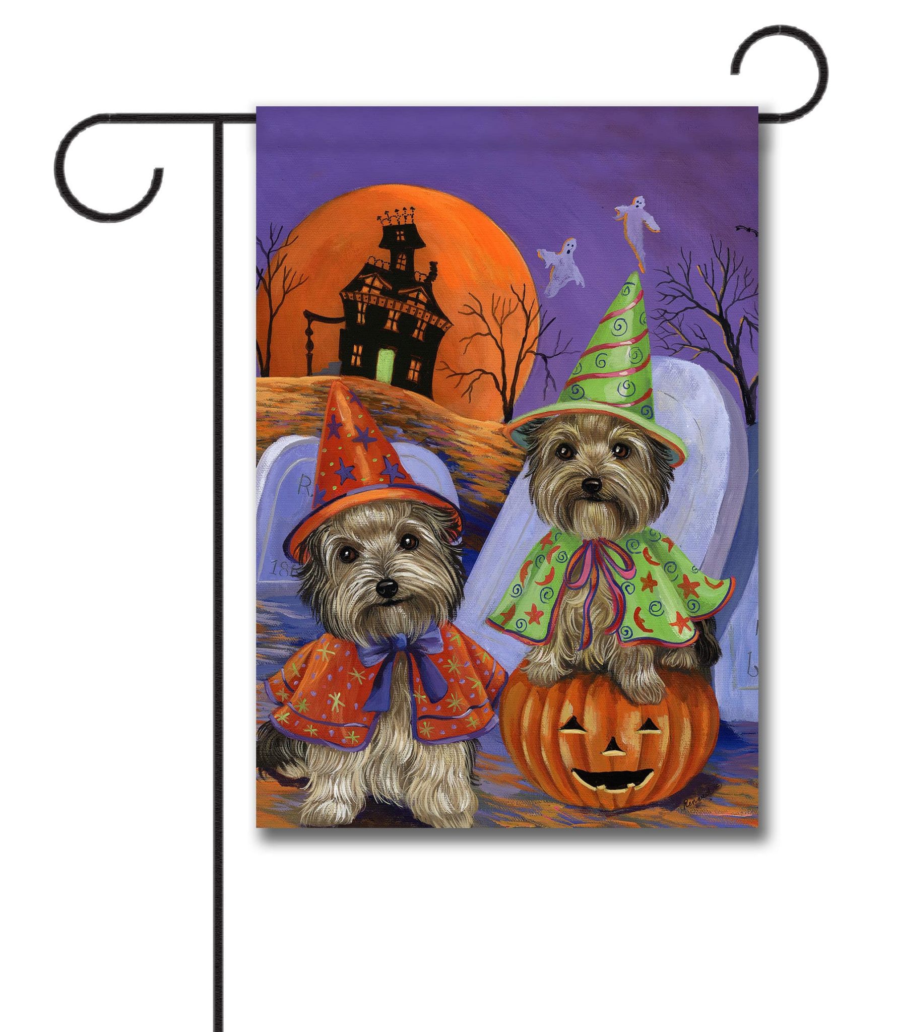 Buy: Yorkshire Terrier Haunted House – Garden Flag Flagology.com