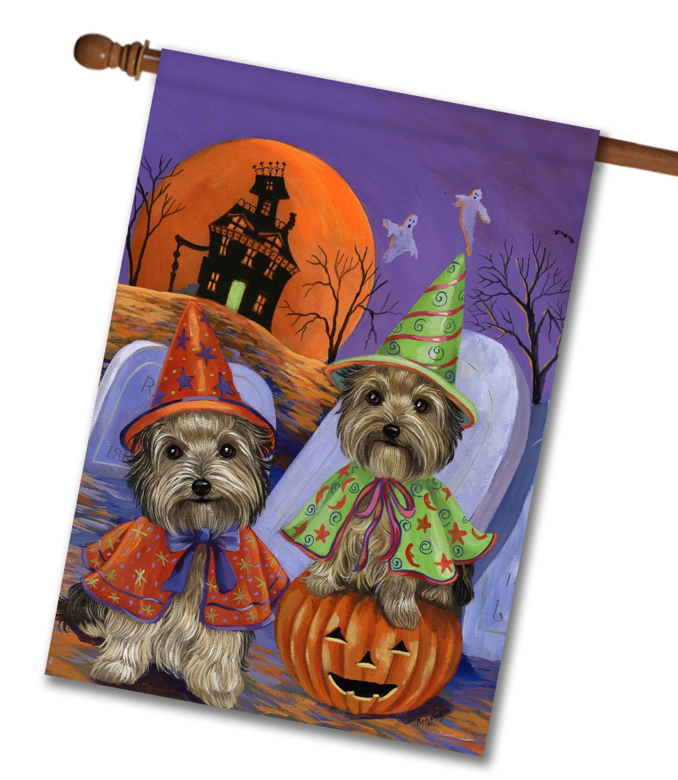 Buy: Yorkshire Terrier Haunted House – Garden Flag Flagology.com